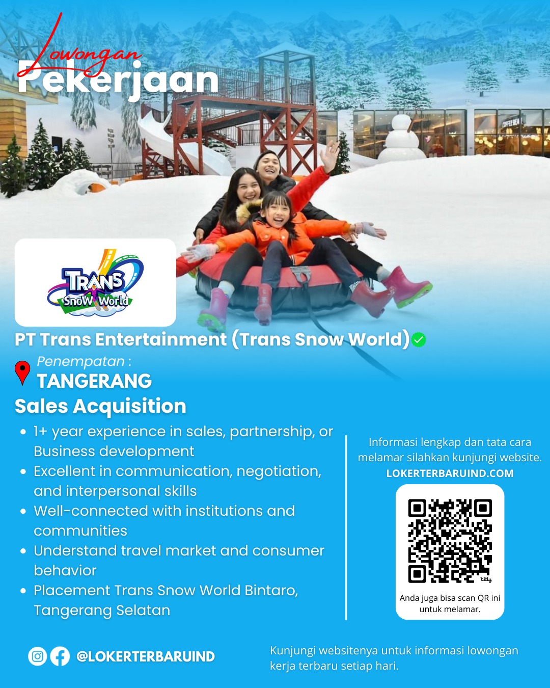 Trans Snow World Buka Lowongan! Kesempatan Emas Berkarier di Dunia ...