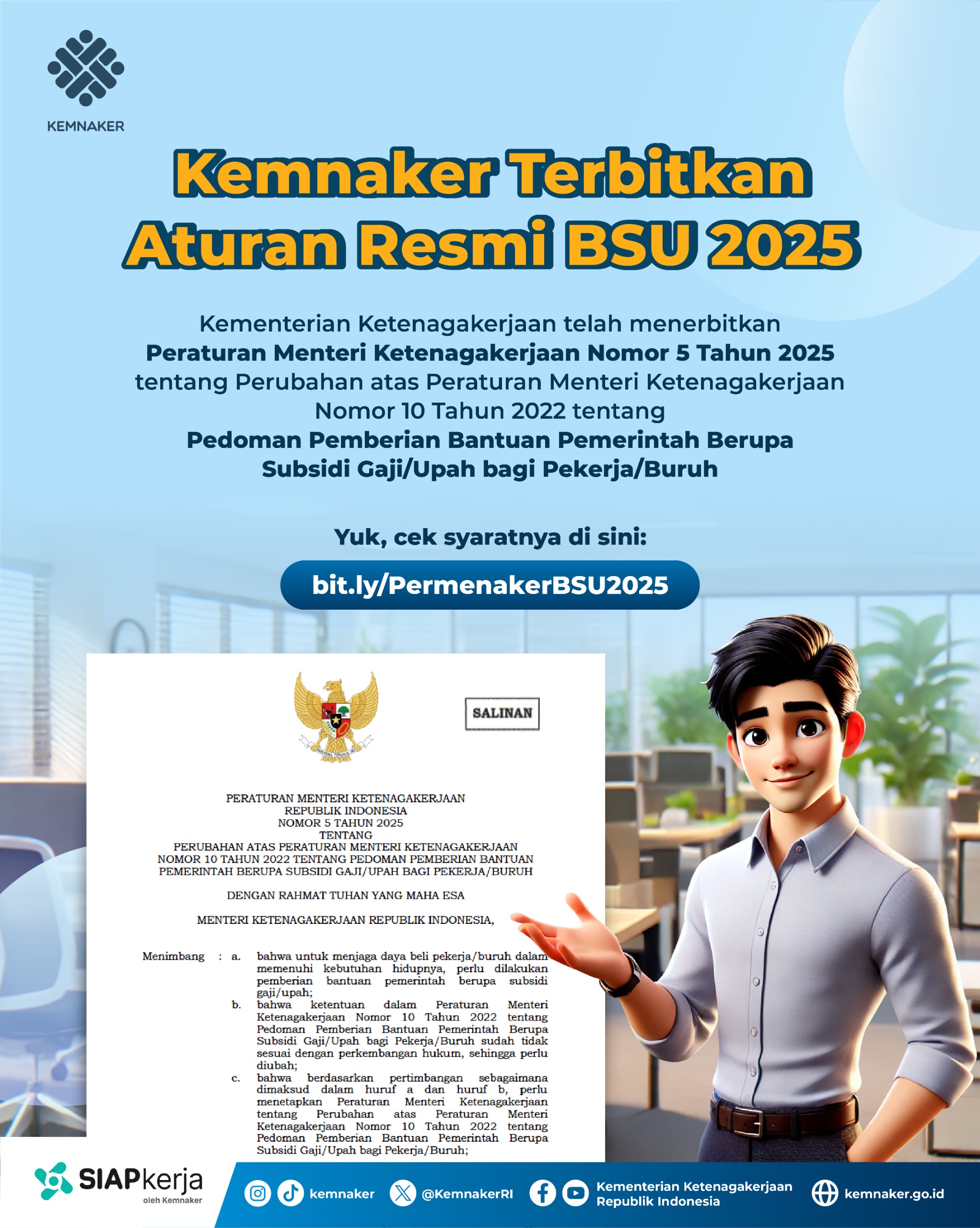 Kabar Gembira! Kemnaker Resmi Terbitkan Aturan BSU 2025, Ini Detailnya - PUBLIKBICARA.COM