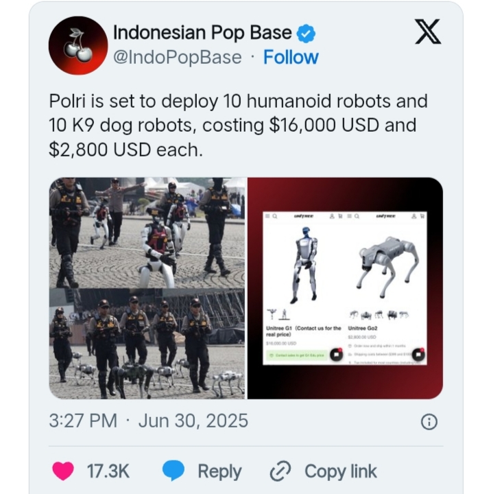 Polri Perkenalkan 25 Robot Polisi di HUT Bhayangkara ke-79, Netizen ...